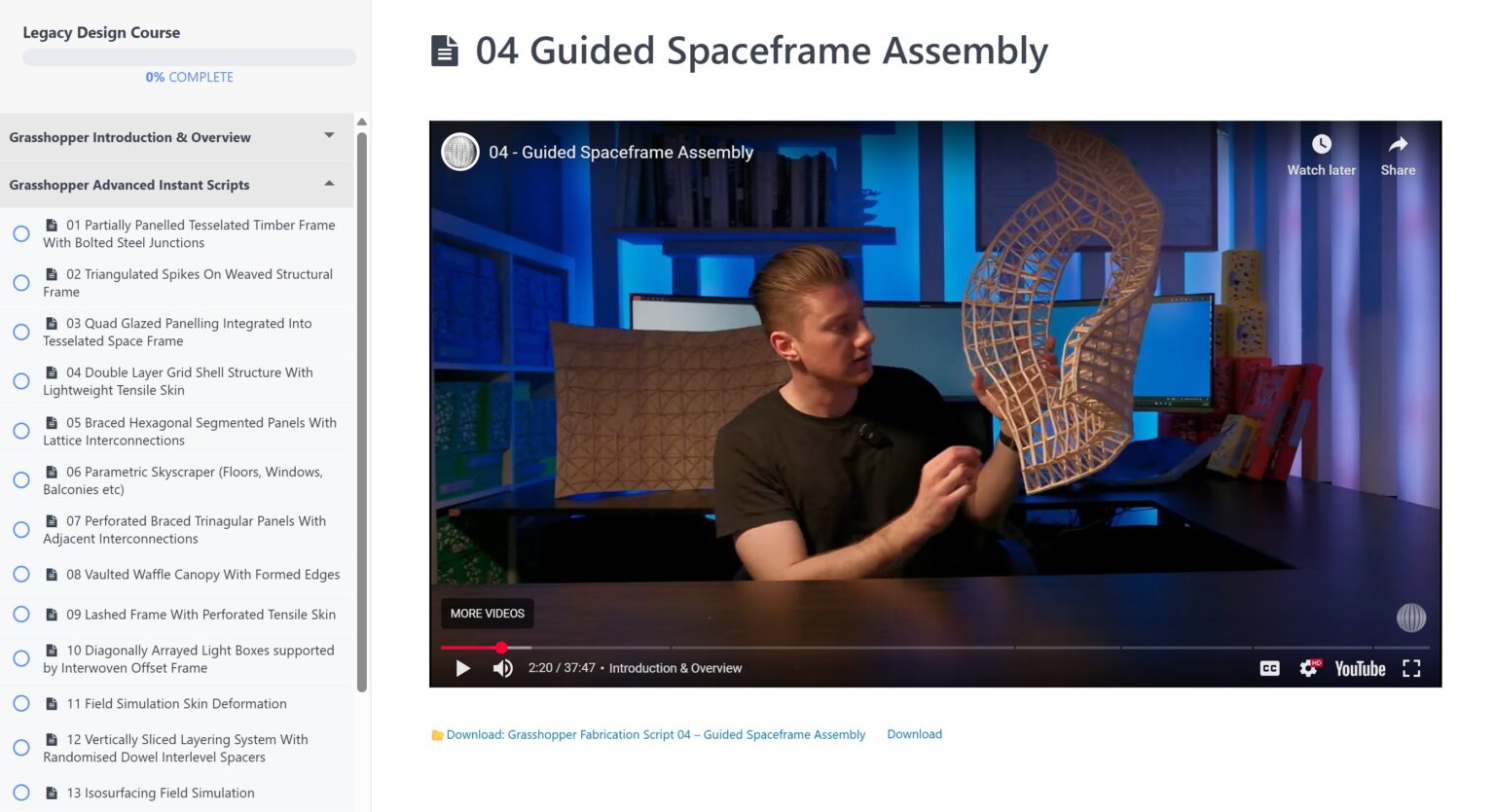 Courses Overview Page – Legacy Design Studio